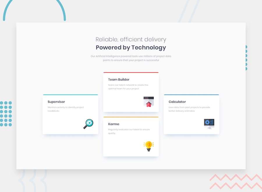Frontend Mentor Four Card Feature Section